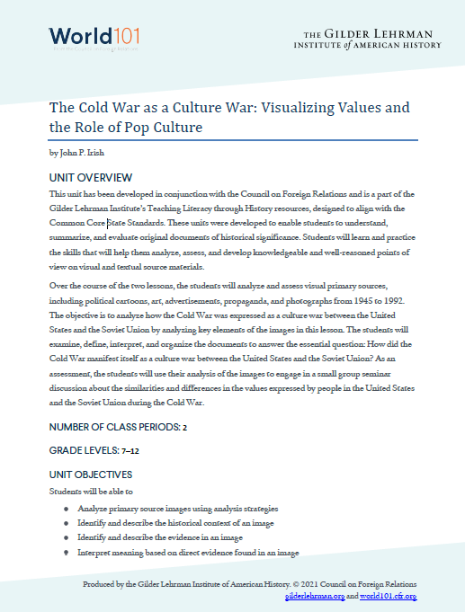 The Cold War as a Culture War: Visualizing Values and the Role of Pop ...
