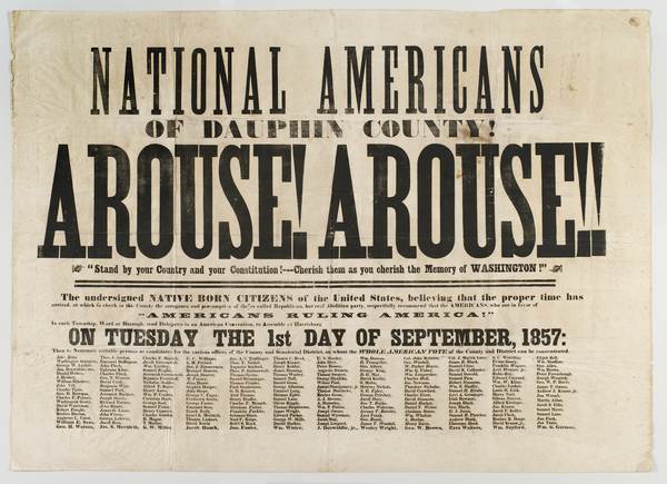 [Broadside supporting Know-Nothing party] | Gilder Lehrman Institute of ...