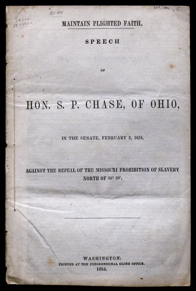 Maintain plighted faith: speech of Hon. S. P. Chase, of Ohio, in the ...
