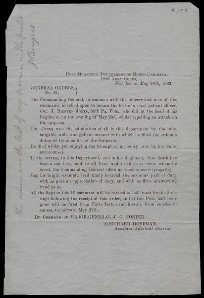 General orders No. 81 | Gilder Lehrman Institute of American History