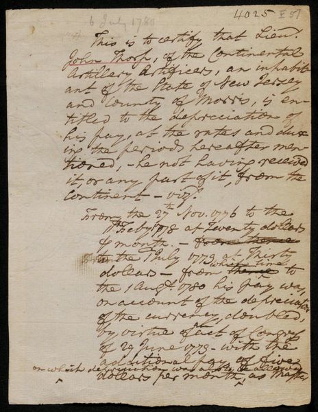 Certificate for Lieutenant John Thorp | Gilder Lehrman Institute of ...